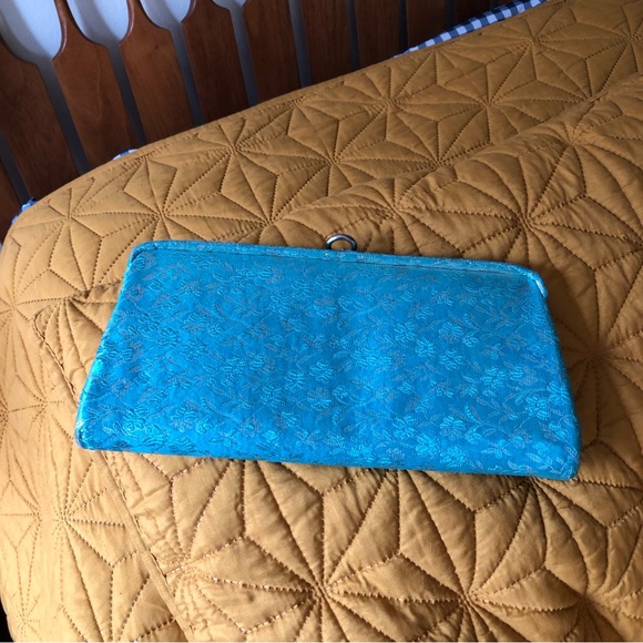 Vintage | Bags | Vintage Turquoise Brocade Slim Evening Clutch | Poshmark